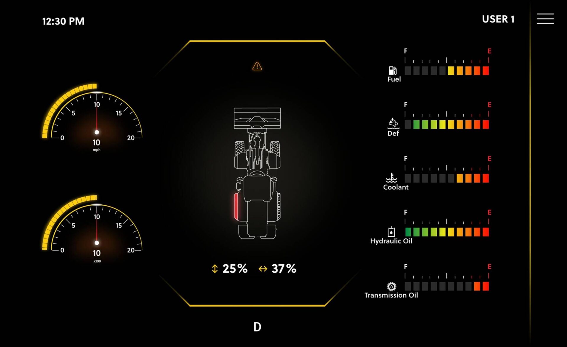 Next Gen on-dash UI Design For Heavy Machinery Manufacturer