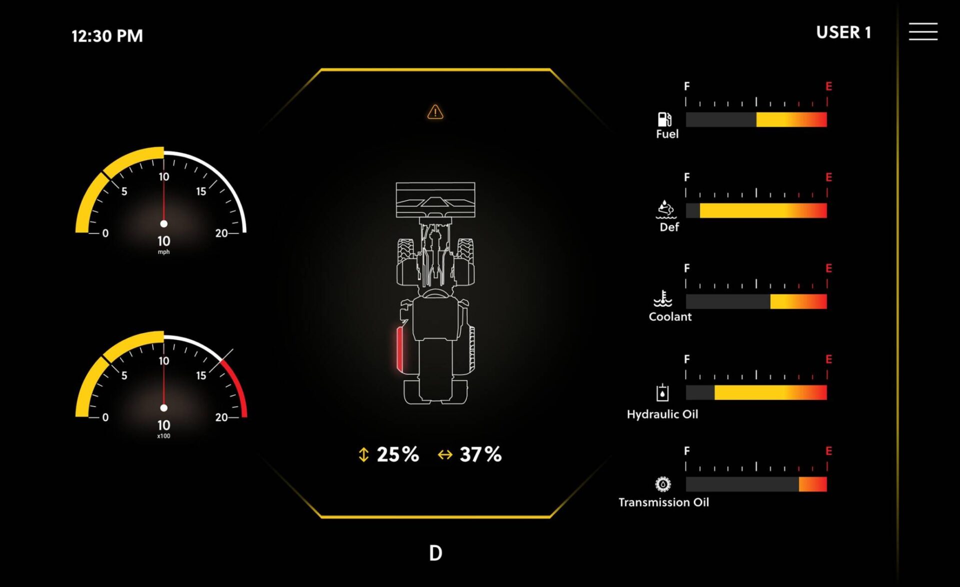Next Gen on-dash UI Design For Heavy Machinery Manufacturer
